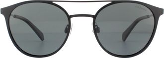 Polaroid Runde Unisex Schwarz Grau Polarisierte Sonnenbrille