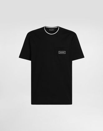 Dolce & Gabbana T-shirt Aus Baumwolle Mit Logo - Mann T-shirts Und Polos Schwarz 44