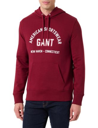 GANT Herren Printed Graphic Hoodie Kapuzenpullover, PLUMPED RED, XL