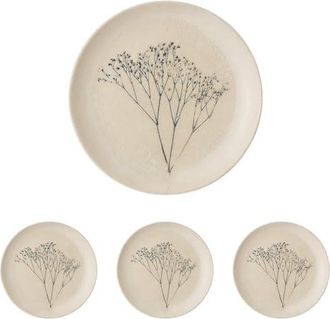 Bloomingville Elegantes TE Keramik-Geschirr mit einem Durchmesser von 22 cm in Schwarz und Beige - Handgefertigt, sp&uuml;lmaschinengeeignet und im d&auml;nischen Stil - Perf