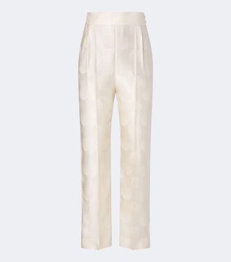 Valentino Schmale Hose aus Seiden-Jacquard