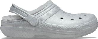 Crocs Classic Fuzz Lined Glitter Clog 37-38 EU Silver