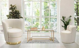 Dmora Sessel Bollate, Gepolsterter Sitz, Einzelsofa im Wohnzimmer, Stuhl mit Armlehnen, 63x68 h69 cm, Creme und Gold