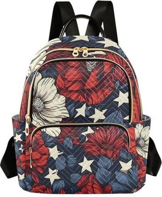 Mnsruu Mini sac à dos pour femme, rouge, blanc, bleu, drapeau de lAmérique, petit sac à dos tendance pour femme, sac à dos décontracté, Multi172, S
