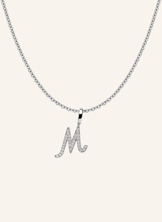 Cada Cada Kette Tiny Diamond Letter M silber