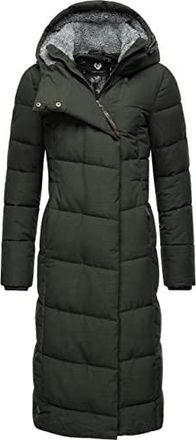 Ragwear Pavla Long Manteau matelass&eacute; chaud dhiver &agrave; capuche pour femme XS-XXL, Vert olive fonc&eacute;, M