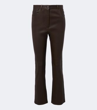 Joseph Gerade Cropped-Hose Duke aus Leder