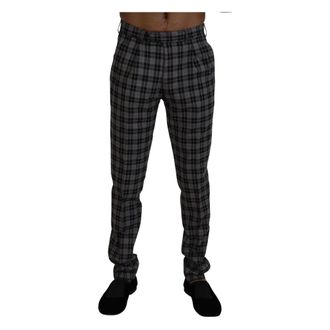 Bencivenga Elegante graue karierte Herren-Chinos - - Trousers - Herren - Grau - S