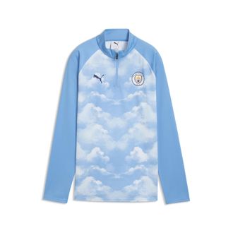 Puma Manchester City Aufw&auml;rmoberteil mit Rei&szlig;verschluss bis zum Hals Damen, Accessoires, Blau, XXL
