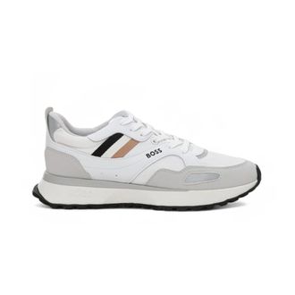 HUGO BOSS Homme, Chaussures, Gris, Taille: 44 EU Baskets en toile et cuir avec d&eacute;tail r&eacute;fl&eacute;chissant