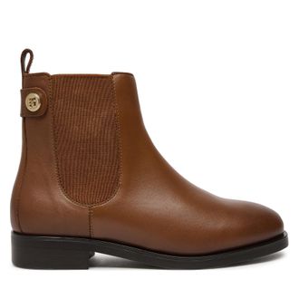 Tommy Hilfiger Klassische Stiefeletten Tommy Hilfiger Th Stud Leather Low Chelsea FW0FW08184 Braun