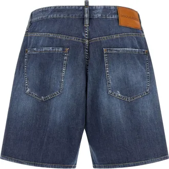 Dsquared2 Distressed Denim Bermuda Shorts - Blue