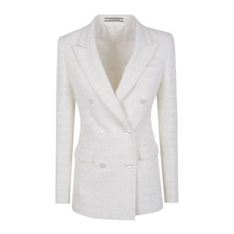 Tagliatore Femme, Vestes, Blanc, Taille: 34 FR Blazer crois&eacute; en tweed