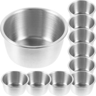 UPKOCH 10 Pi&egrave;ces Mini Bols &Agrave; Sauce Inox Rond 5.5X3 Cm Contenants Pour Sauce Ketchup Condiments Trempettes Pour Restaurant F&ecirc;te Maison