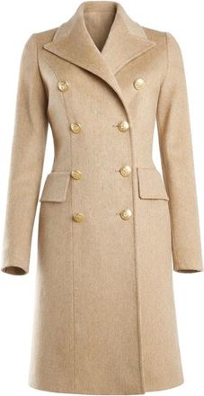 Loro Piana Femme, Manteaux, Beige, Taille: 34 FR Fabric Masterpiece Double-Breasted Coat