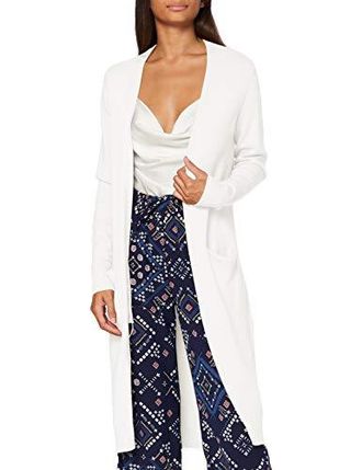 Vila Viril Long L/S Knit Cardigan-Noos, White Alyssum, XL Femme