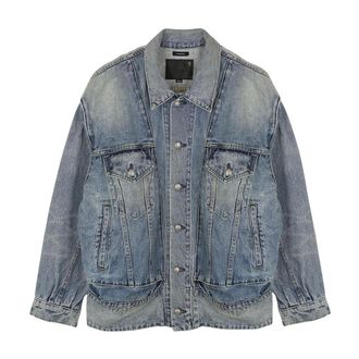 R13 Femme, Vestes, Bleu, Taille: 38 FR Roxy Denim Moto Jacket