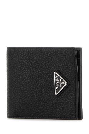 Prada Mens Black Leather Wallet Nero Vitello Portafogli