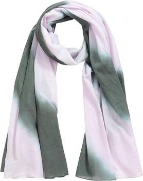Ulla Popken Femme Grandes tailles Foulard &agrave; rayures batik. Bords frang&eacute;s lavande 1Size 840931808-1