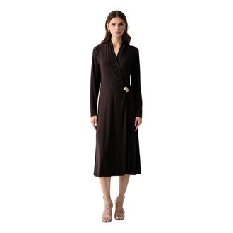 Joseph Ribkoff Melange Seidiges Strick-Wickelkleid - - Dresses - Damen - Braun - S