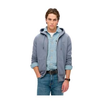 Superdry Homme, Sweatshirts et sweats &agrave; capuche, Bleu, Taille: S Logo Essential Full Zip SweaT-shirt