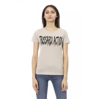 Trussardi Femme, Tops, Beige, Taille: 36 FR T-shirt Action &agrave; Manches Courtes