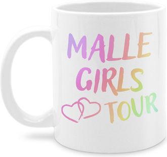 Shirtracer Tasse Tassen 325ml - Malle Girls Tour Mallorca Tour M&auml;dels Malle Party M&auml;dchen Urlaub - 325 ml - Wei&szlig;