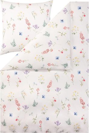 ESTELLA Bettw&auml;sche 155x220 und 80x80, Verna Blumenwiese, Interlock Jersey, b&uuml;gelfrei, Ganzjahresbettw&auml;sche aus Baumwolle, pflegeleicht mit Rei&szlig;verschluss