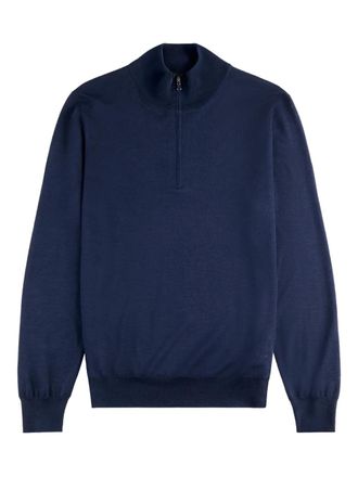 Fay Pullover mit Stehkragen - Blau