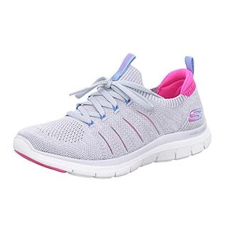 Skechers Flex App4 Femmes Chaussures De Sport Baskets Gris/Rose 37