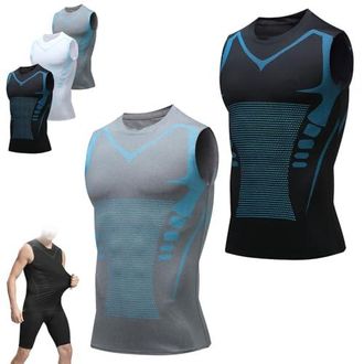 Generic Gilet de compression, nouvelle version 2025, chemise sans manches, d&eacute;bardeur pour homme, corps tonique, 2 pi&egrave;ces - B, 5XL