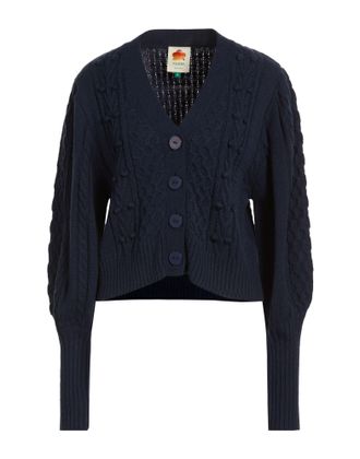 Farm Rio MIXED STICHES NAVY BLUE KNIT CARDIGAN