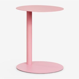Sklum Sklum - Table dappoint de jardin ronde Ø40 cm en acier inoxydable Yannik Rose Peonia