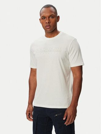 Napapijri T-Shirt S-Bollo SS 3 NP0A8BAF Wei&szlig; Regular Fit