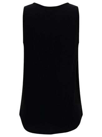 P.A.R.O.S.H. Womens Black Tank Top With Plunging U Neckline Polyamide