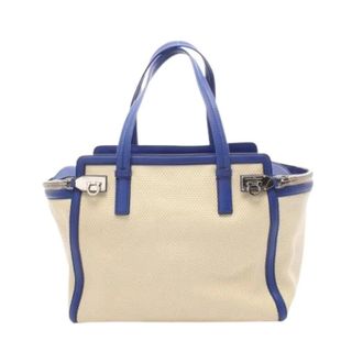 Ferragamo Sac &agrave; main en toile Pre-owned - Femme - Pre-owned - Beige - Taille: ONE Size