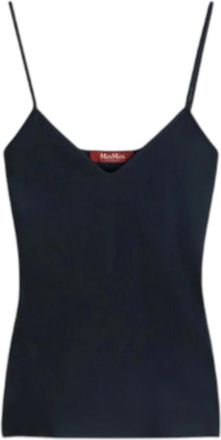Max Mara Femme, Tops, Bleu, Taille: 40 FR Top Smanicato in Envers Satin