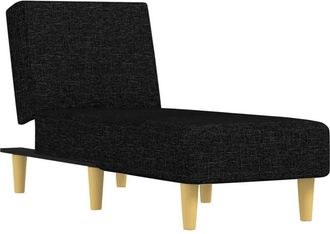 vidaXL Chaise longue noir tissu Vidaxl