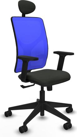 Piqueras y Crespo Stuhl mit Lendenwirbelst&uuml;tze, mit 2D-Armlehnen und festem Kopfteil, ausgestattet mit Sincro 3 Positionen und Schneideschaum, mit Rollen von 65 mm, Nyl