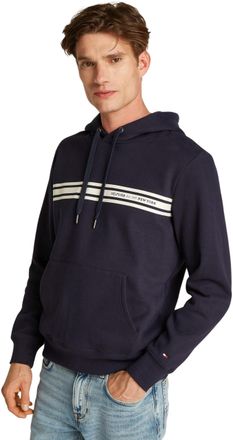 Tommy Hilfiger Herren Hoodie Central Chest Stripe mit Kapuze, Blau (Desert Sky), XL