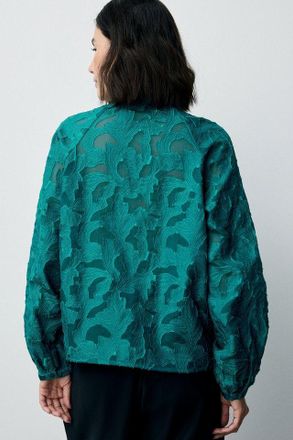Next Langarmbluse Lang&auml;rmelige Jacquard-Bluse (1-tlg)