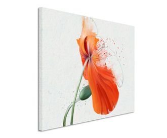 Paul Sinus Art Fotoleinwand 90x60cm Orange Mohnblumen im Splash Art Stil auf Leinwand exklusives Wandbild moderne Fotografie f&uuml;r ihre Wand in vielen Gr&ouml;&szlig;en