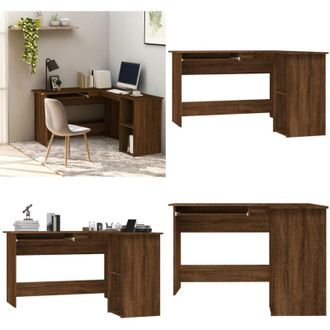 vidaXL Vidaxl - Bureau dangle chêne marron 120x140x75 cm bois dingénierie - Bureau Dangle - Bureau Moderen - Bureau Informatique - Meuble De Bureau