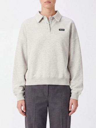 Rotate Lang&auml;rmeliges Poloshirt aus Bio-Baumwolle mit klassischem Kragen und Logo