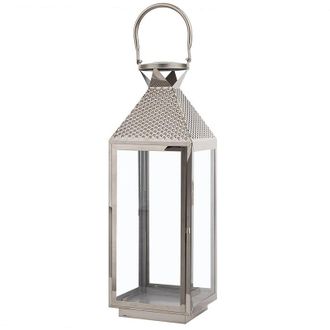Beliani Beliani - Lanterne au Design Moderne en Acier Agent&eacute; et en Verre de S&eacute;curit&eacute; pour Int&eacute;rieur et Ext&eacute;rieur 55 cm de Hauteur