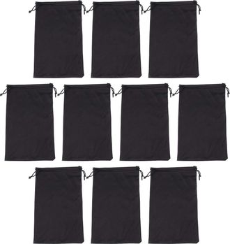 WINOMO 10 Stück Skibrille Tasche Weiche Mikrofaser Schnee Brille Schutz Taschen Kordelzug Tragetasche für Schneebrille Sonnenbrille Brille Schwarz 25X14cm