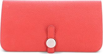 Herm&egrave;s Kleines Dogon Recto Verso Portemonnaie aus Leder - Rot