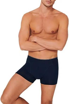 Schiesser Herren Trunk blau Baumwolle unifarben