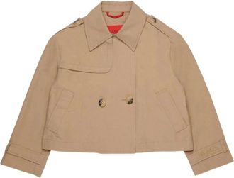 Max & Co. Femme, Manteaux, Beige, Taille: 40 FR Veste crois&eacute;e &agrave; logo brod&eacute;