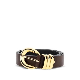 Federica Tosi Brauner Lederg&uuml;rtel mit goldfarbener Schnalle - - Accessories - Damen - Braun - XS/S